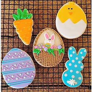 Easter Cookie Cutters, 3 Pieces Carrot Egg Bunny Rabbite Shapes Cookie Cutters Stain Steel Sets Holiday Themed Party Supplies