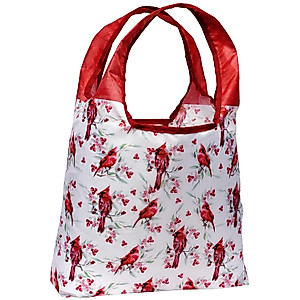 O-WITZ Reusable Grocery Bags | Vibrant Tote Bag For Groceries, Gym, Office, Beach, Toys & More | Washable Design With Large Handles For Maximum Convenience | Folds Into A Small Pouch, Cardinals