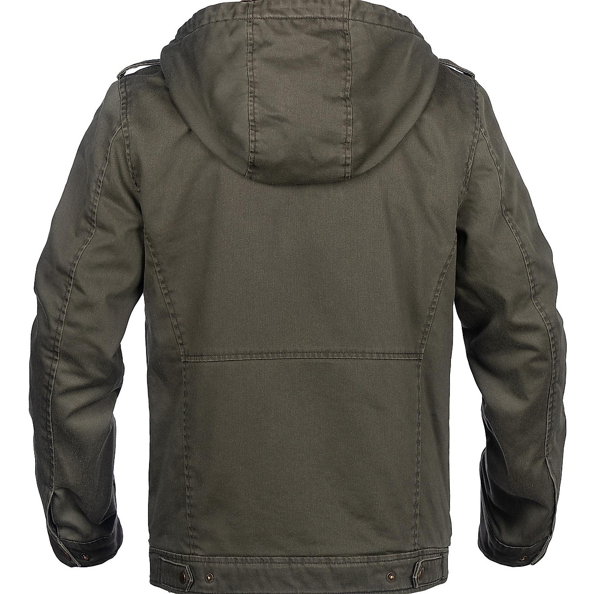 whattry Mens Casual Washed Cotton Military Jacket Warm Canvas Windbreaker