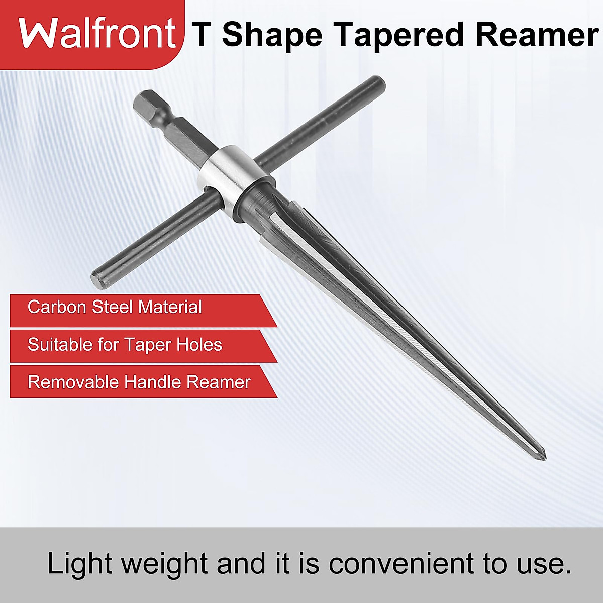 Handheld T Shape Tapered Hex Reamer Bridge Pin Hole Carbon Steel Handle Drilling Tool for Taper Holes on Top of Planks, Chamfering, Screw Sinking Holes