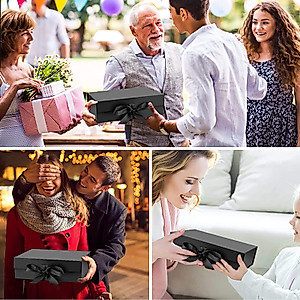 Douria Black Gift Box,9.4x7x3 inches Gift Wrapping Box with Magnetic Lid and Ribbon, for Weddings, Valentine's Day, Birthdays, Christmas, Anniversaries Gift Wrapping Box