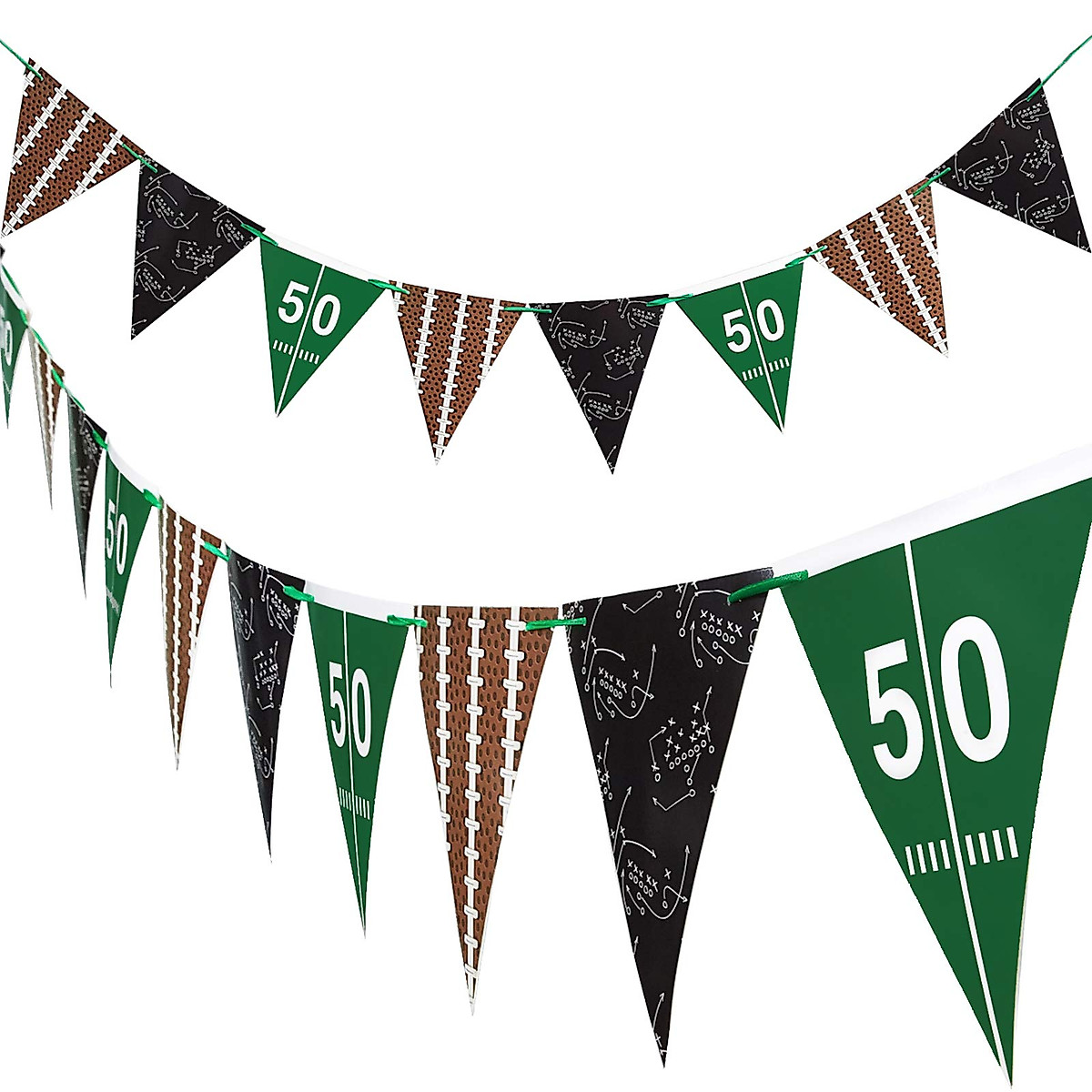 2 Pieces Football Pennant Banner American Football Theme String Flags Banners for Sports Party Decorations