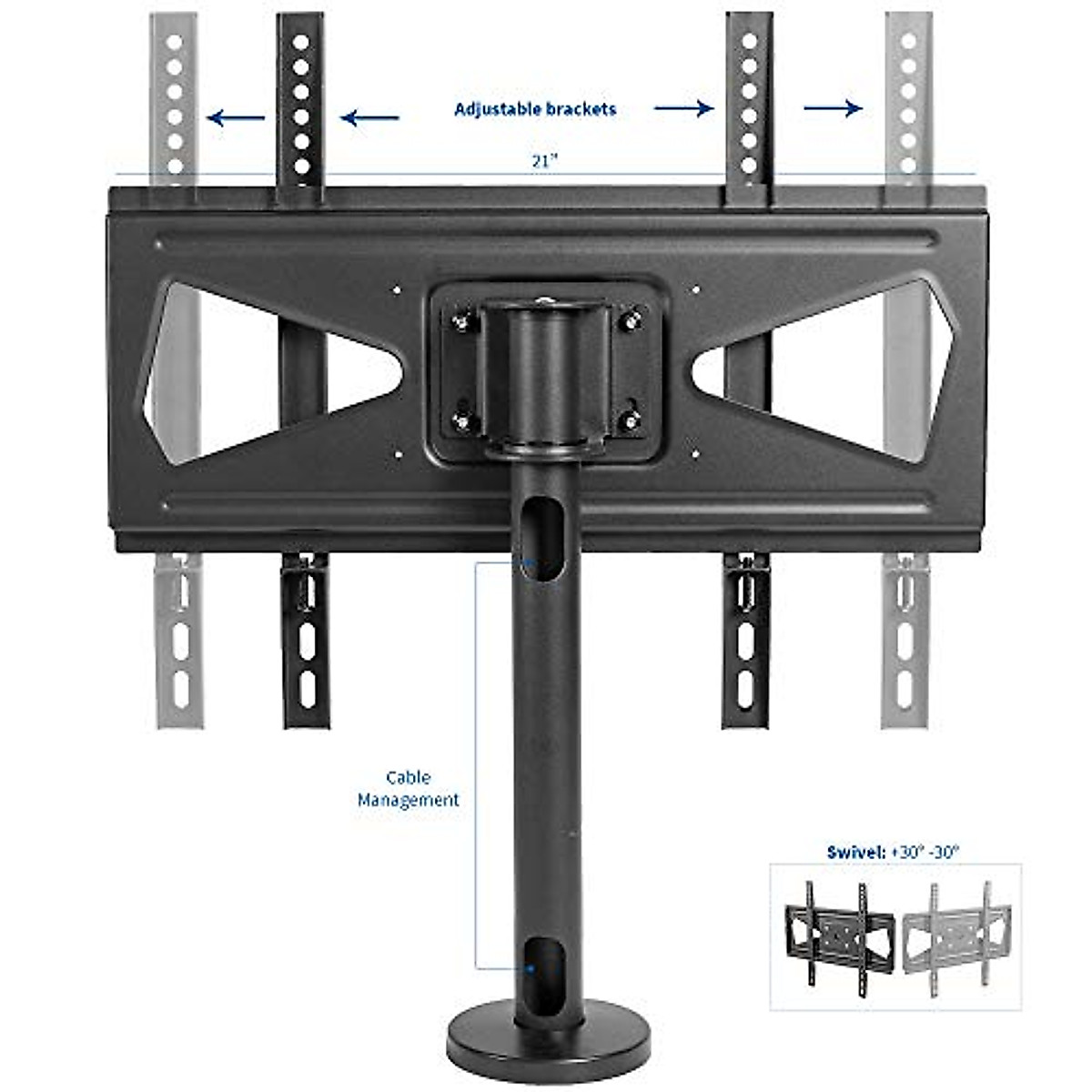 VIVO Swivel Bolt-Down TV Stand for 32 to 55 inch Screens, Desktop VESA Mount, Sturdy Tabletop TV Display STAND-TV00M4