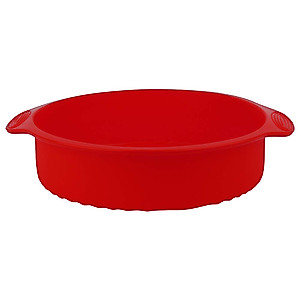 Demeras Cake Baking Pan 11inch Cake Mould Silicone for Cheesecake (red)