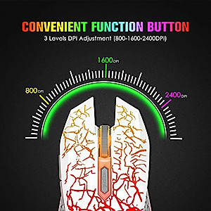 Rechargeable Wireless Keyboard and Mouse Combo with Wrist Rest Rainbow Backlight Mechanical Feel Gaming Keyboard RGB Crack Gamer Mouse Large Mice Pad for Windows PC and Desktop