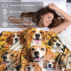Beagle Dog Fleece Blanket,Super Soft Dogs Flannel Blanket Throw,Beagle Gift for Women Kid Girls,Gift for Dog Lover,Dog Mom Gift,40"x50"