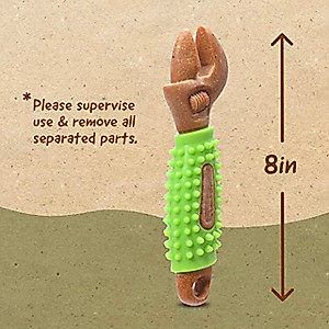Arm & Hammer for Pets Chew Tools Collection: Wood Blend Wrench Chew Toy for Dogs | Compressed Wood Dog Chew Toys with Baking Soda, Safer & Durable Alternative to Chewing Sticks 8 Inch