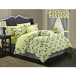 Chic Home Olivia 20-Piece Comforter Reversible Paisley Print Complete Bed in a Bag with Sheet Set, Window Treatments, and Decorative Pillows, King, Grey