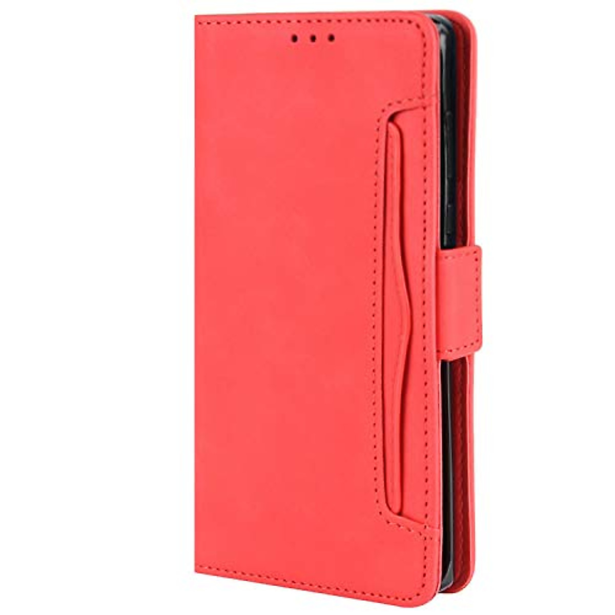 HualuBro Motorola Moto Edge Plus Case, Magnetic Full Body Protection Shockproof Flip Leather Wallet Case Cover with Card Slot Holder for Motorola Moto Edge+ Plus Phone Case (Red)