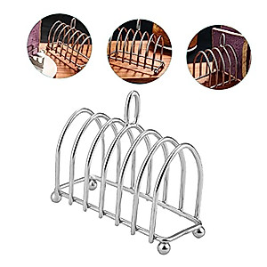 Garneck Sandwich Bread Holder Desktop Stand Household Toast Rack Oven Accessories Tabletop Grill Toast Storage Stand Desktop Toast Stand Kitchen Lid Organizer Silver Stainless Steel