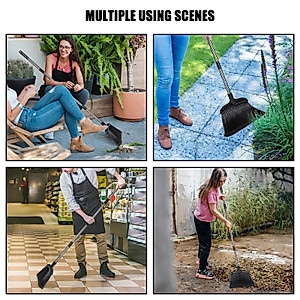 Nolopau Outdoor/Indoor Broom for Floor Cleaning,55.9 Inches Heavy-Duty Brooms,Commercial Angle Broom with Long Handle for Indoor Kitchen Office Lobby Sweeping