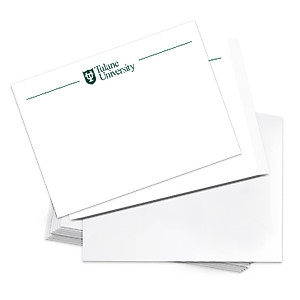 Tulane University 10 Pack Notecards Stationery Cardstock Green Wave Includes Envelopes Memo Party Thank You (Notecard 1b)