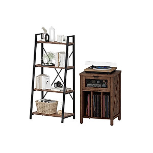BON AUGURE 4 Tier Bookshelf and Record Stand