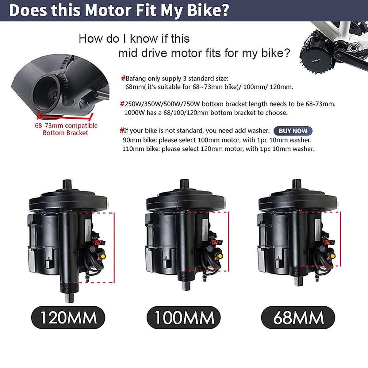 BAFANG BBSHD 48V1000W BBS02B 48V 500W/750W Electric Bike Conversion Kit with DP-C18/C965/850C/750C LCD Display with 48V/52V Lithium Ion Battery(Optional) Ebike DIY Kit
