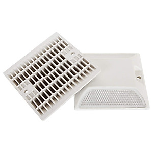 20Pack White Reflective Road Driveway Marker 3-3/4”x 3-3/4”Street Pavement & Asphalt Stud Markers, Great Reflecting for Speed Bumps, Sidewalks, Pedestrian Crossings, Freeways, Driveways