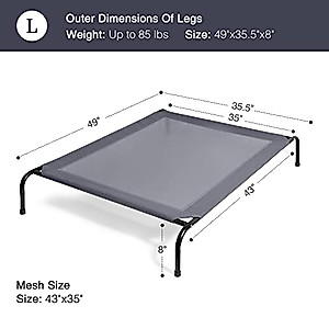 Love's cabin Outdoor Elevated Dog Bed - 49in Pet Dog Beds for Extra Large Medium Small Dogs - Portable Dog Cot for Camping or Beach, Durable Fall Frame Raised Dog Bed with Breathable Mesh
