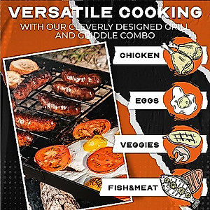 Adventure Seeka Swivel Grill - Heavy Duty, Fully Adjustable Campfire Cooking Grate and Rack