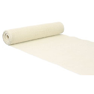 CleverDelights 12" Ivory Burlap Roll - Finished Edges - 5 Yards - Jute Burlap Fabric