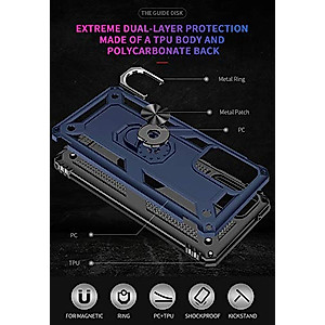 SKTGSLAMY for Samsung Galaxy A02S Phone Case,Galaxy A02S Case,with Screen Protector,[Military Grade] 16ft. Drop Tested Cover with Magnetic Kickstand Car Mount Protective Case for Samsung A02S, Blue