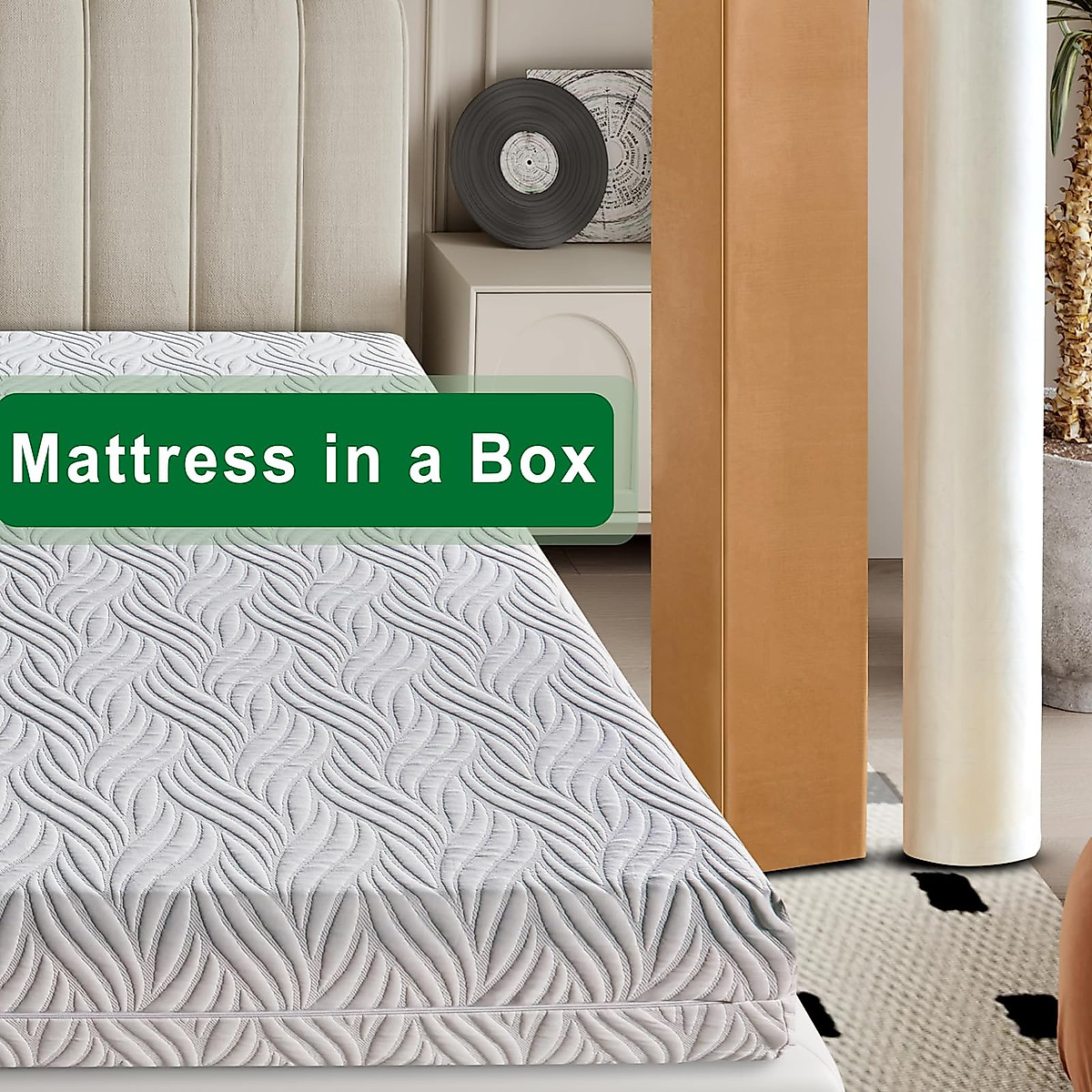 Twin Size Mattress, 10 inch Cooling Gel Memory Foam Mattress in a Box, Green Tea Breathable Bed Mattress for Cooler Sleep & Pressure Relief, Medium Firm Feel, CertiPUR-US Certified (10 Inch, Twin)