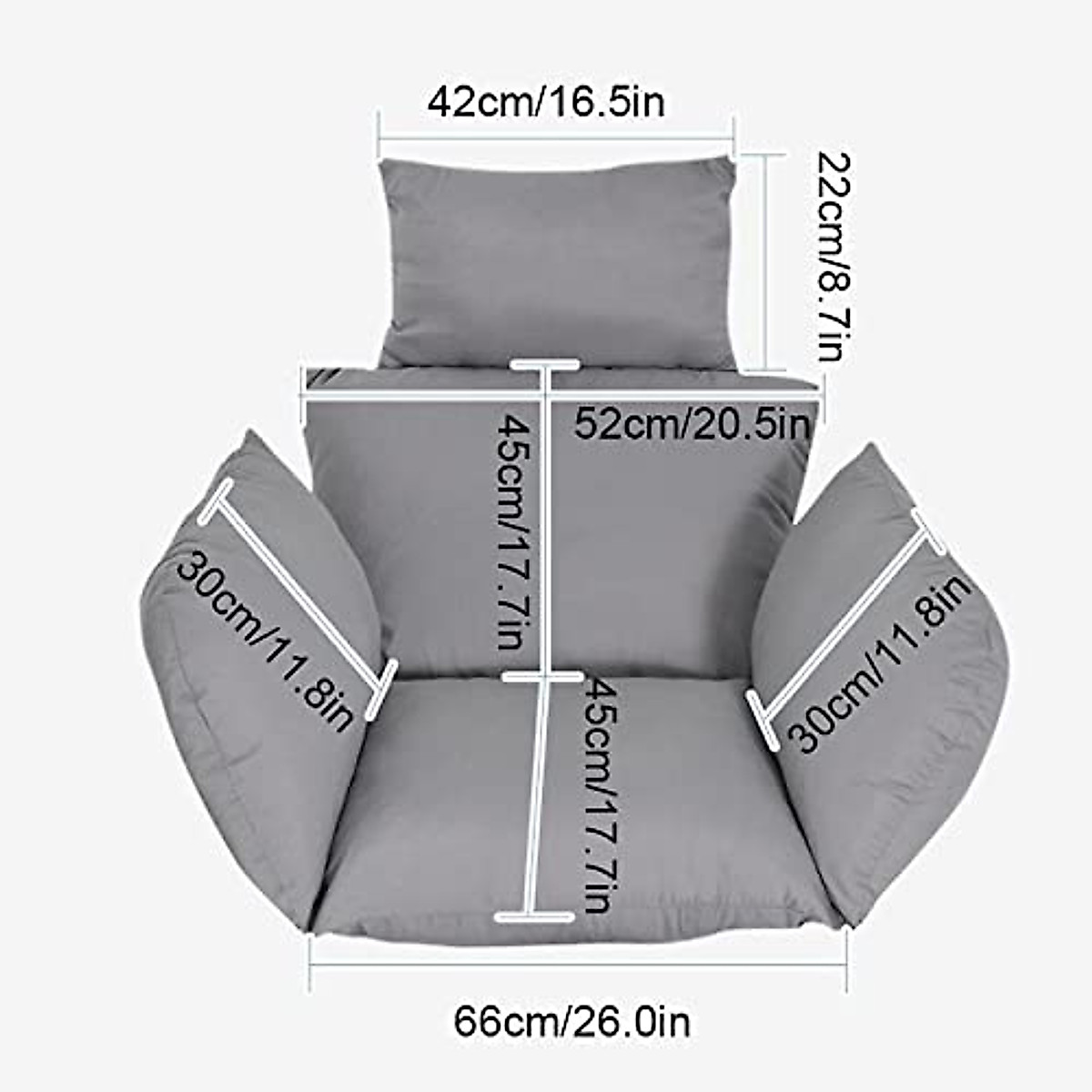 Evaner Swing Chair Cushion - Thick Nest Single Basket Hanging Egg Hammock Chair Cushions Removable Washable-Purple