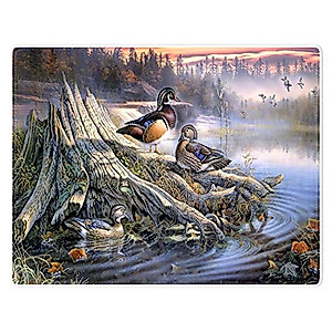 HommomH Mandarin Duck Blanket 60"x80" Lake Animal Soft Fluffy Fleece Throw for Sofa Bed