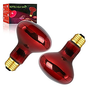 HANJION Reptile Red Light Bulb 100W , Reptile Infrared Basking Spot Bulb Red Lamp for Bearded Dragon Lizard,Snake Heating