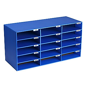 Adir File Sorter Literature Organizer - Mail Vinyl Craft Paper Storage Holder Corrugated Cardboard for Office, Classrooms, and Mailrooms Organization (30 Slots, Black)