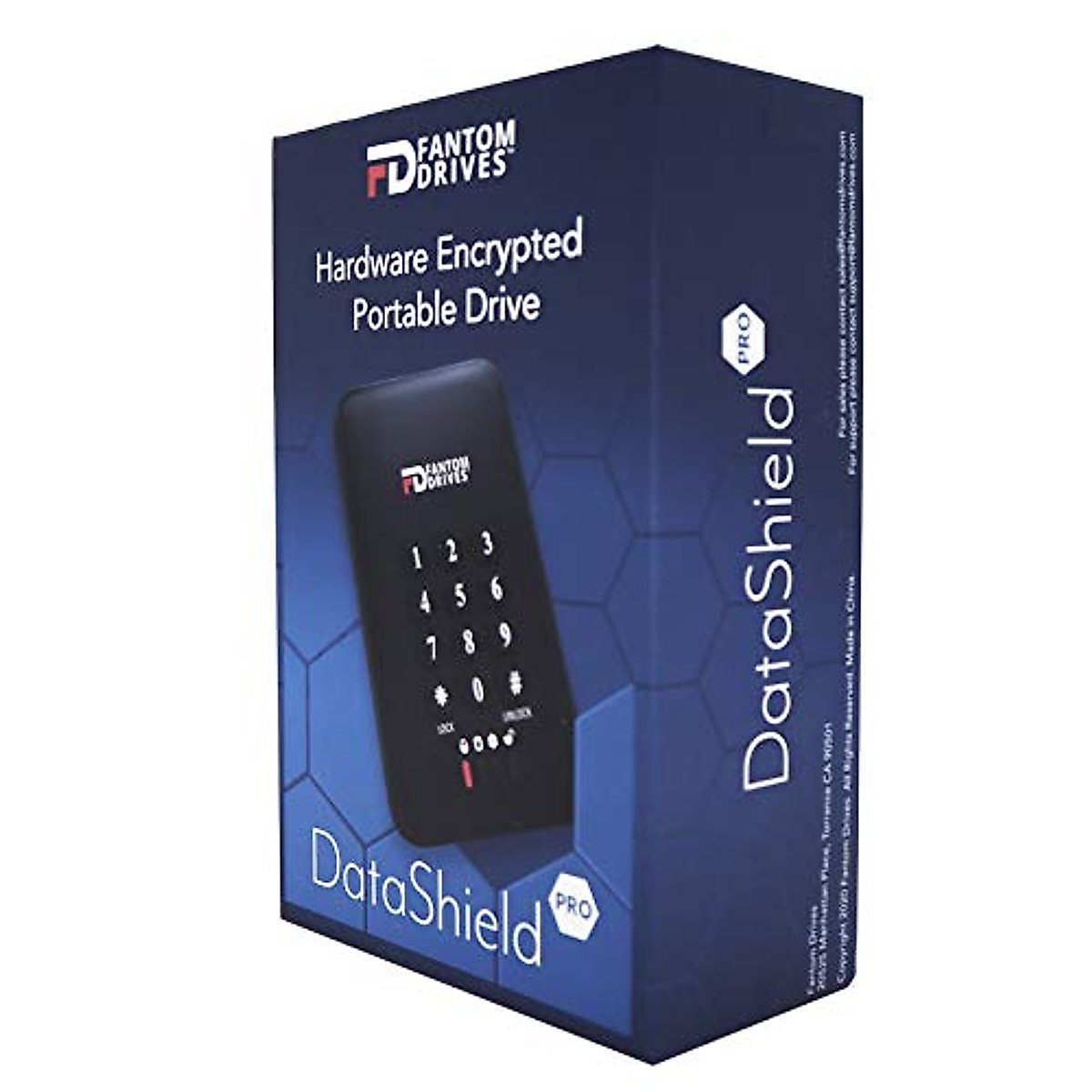 Fantom Drives FD 2TB Encrypted SSD - DataShield 256-Bit AES Hardware Encrypted - USB 3.2 Gen 1-5Gbps - Compatible with Mac/Windows/PS4/Xbox (DSS2000)