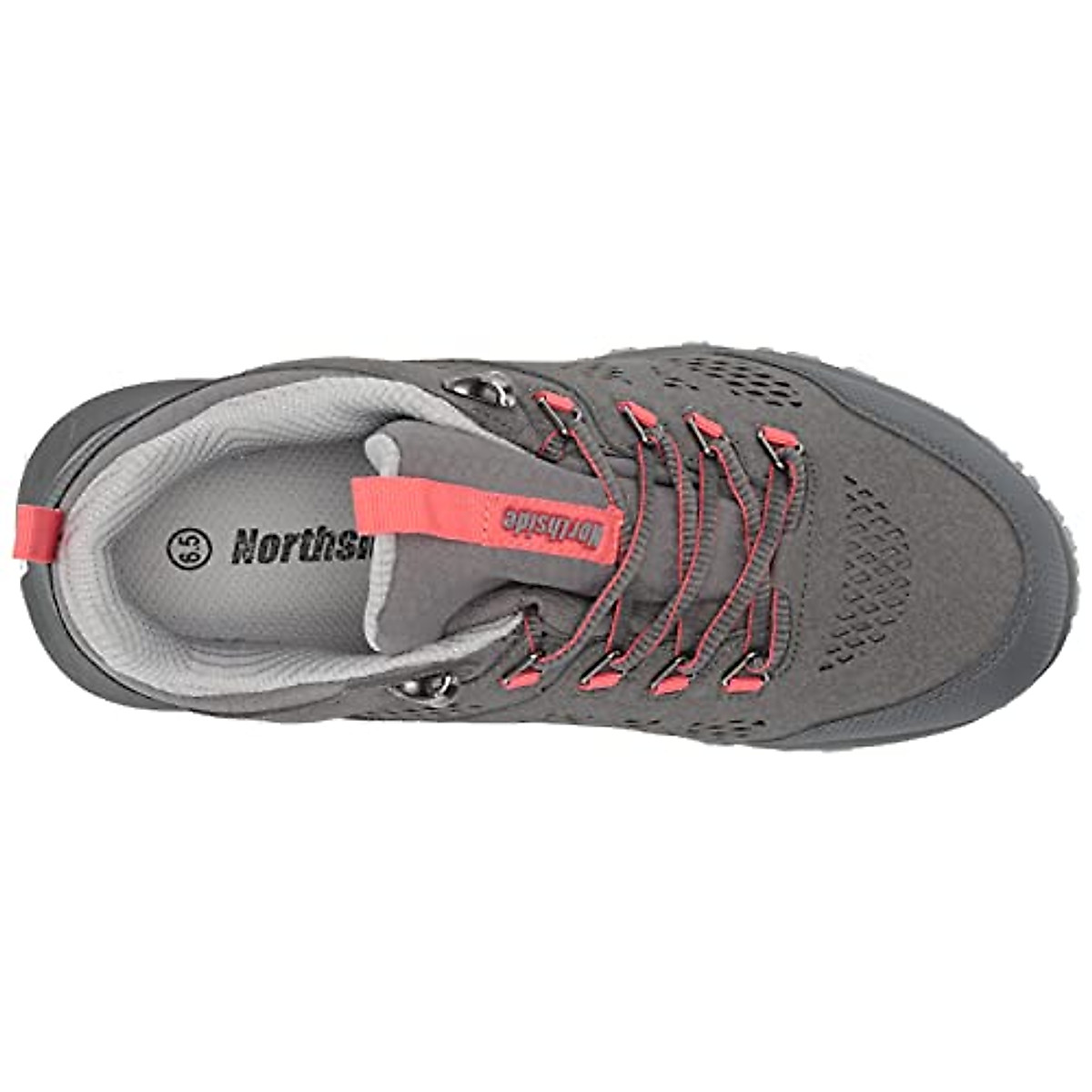 Northside Women's Benton Waterproof Hiking Shoe, Gray/Coral, 6.5
