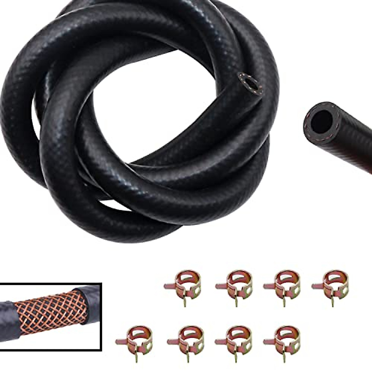 Taiss 491922 808656 Fuel Pump ,With AM116304 Fuel Filter +Line 2/5" (11mm) ID Hose Clamps+1/4"(6mm)Fuel Line Hose +Fuel Shut Off Valve, Suitable For Garden Lawn Mower Tractors