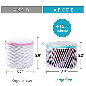 Plusmart Large Mesh Lingerie Bags for Laundry, Bra Washing Bag for Washing Machine/Washer, D to E Cup,3 Pack White