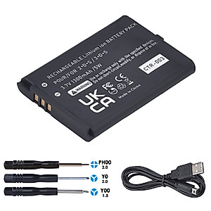 Tectra 1300mAh CTR-003 CTR003 Battery Compatible with Nintendo 3DS 2DS Gaming Console + Charging Cable(Not Compatible with New 3DS and 3DS XL)