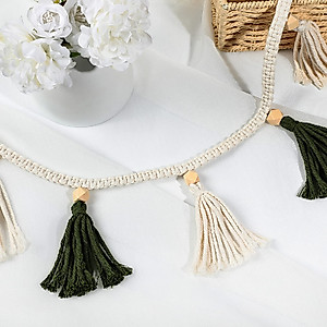 4 Pieces Macrame Woven Tassel Garland Decorative Tassels Banner Woven Tassel Hanging Garland Boho Tassel Wall Garland for Home Nursery Garden Classroom Decoration, 37.4 Inch