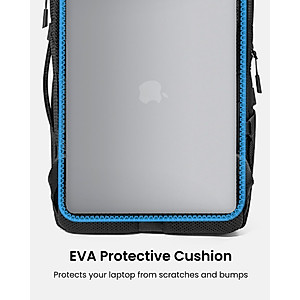 tomtoc 15.6-inch Protective Laptop Backpack for Business Office College, Travel Commuter Backpack with USB Charging Port for Up to 15.6” Laptop MacBook, Water-resistant Computer Bag for Men Women, 22L