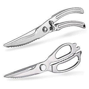 Heavy Duty Forged Poultry Shears,SinYe All PurPose Kitchen Shears with Magnetic Holder for Fridge,Pack of 2