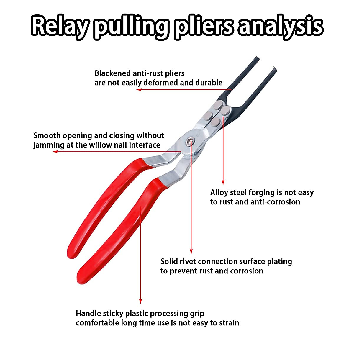 Relay Puller Pliers, Car Relay Disassembly Clamp, Battery Terminal Fuse Extraction Remover Tool, Metal Steel Automotive Pliers, Universal Vehicle Repair Accessories