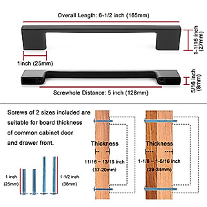 KOOFIZO Wide Foot Cabinet Bar Pull - Oil Rubbed Bronze Modern Solid Handle, 5 Inch/128mm Screw Spacing, 10-Pack for Kitchen Cupboard Door, Bedroom Dresser Drawer, Bathroom Wardrobe Hardware