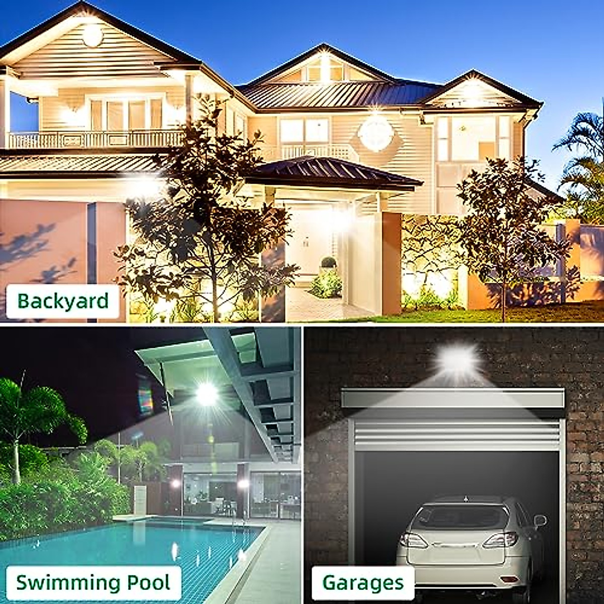 RFPP LED Flood Light Outdoor,2Pack 25W Plug in Motion Sensor Light with 5ft Cord,120V Security Lights with photocell Waterproof 5700K Flood Lights Lighting for Yard Backyard House Wall (25, Watts)