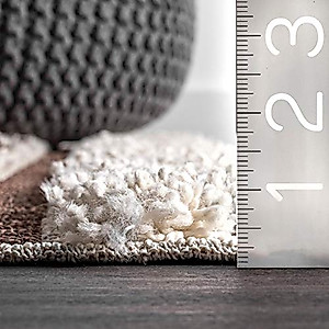 nuLOOM Helena Tribal High-Low Area Rug, 5' 3" x 7' 3", Brown