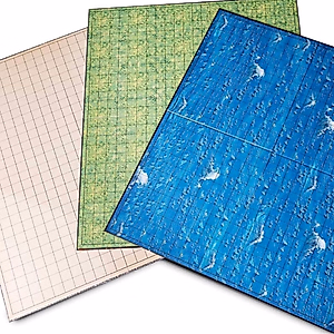 Hexers Role-Playing Game Board Mat, Square Grid Terrains, 8 Different terrains, Compatible with Dungeons and Dragons DND Pathfinder RPG, 27 on 23 inches, 1 inch Squares, Foldable & Dry Erase