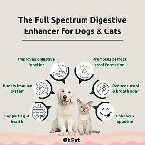 Oh!Pet 5-in-1 Digestive Probiotics Powder for Dogs & Cats - 7 Billion CFUs, Prebiotics, Digestive Enzymes & Dietary Fiber - 30 Packets (Codfish)