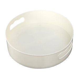 C-LARSS Lazy Susan, 360 Degree Rotating Multipurpose Storage Container, Turntable Organizer for Spice Fruit Cosmetic White