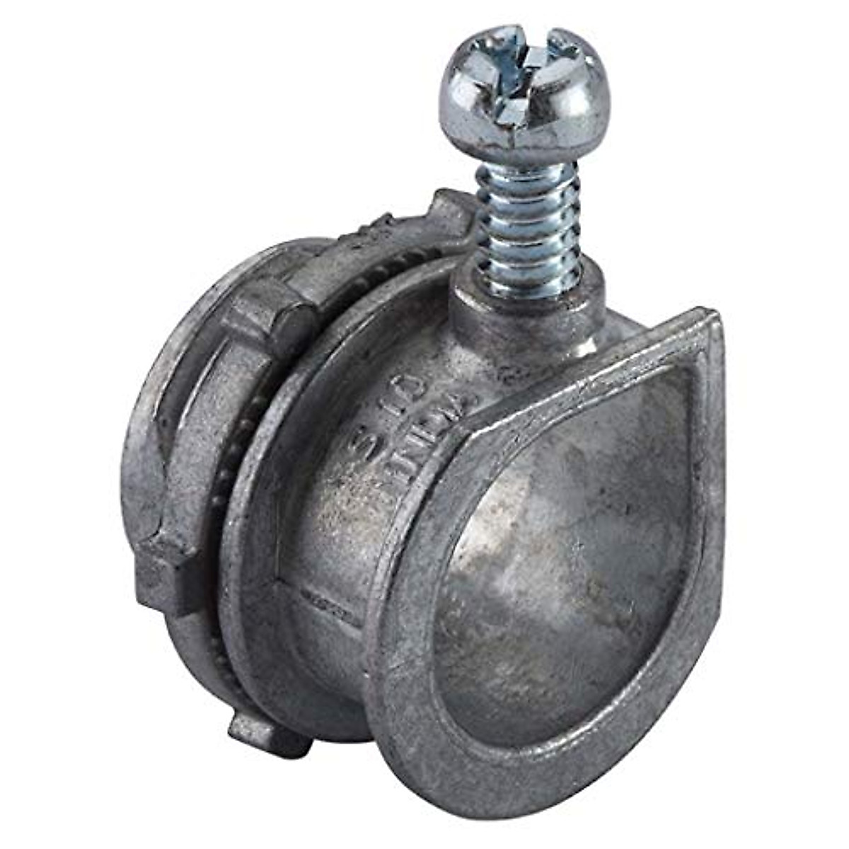 Halex – 3/8 Inch Flexible Metal Conduit (FMC) AC (BX) Connectors– 05803B – 100 Per Pack – Silver