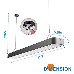 Lightdot Compact 4FT LED Shop Lights, 4 Foot LED Shop Light Fixtures for Garage Workshop Supermarket, 50W 7000LM 100-277V 4FT-5IN Black LED Wraparound Shop Lights, Flush/Hanging Mout-8Pack