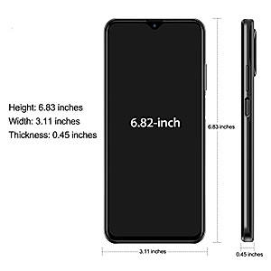 Ulefone Note 12 Unlocked Cell Phone, 4G Unlocked Smartphone, 6.82” Ultra-Large Screen with Slim Structure, 7700mAh Battery, 4+128GB, 3-Card Slot, Face Unlock/Fingerprint Recognition, Black