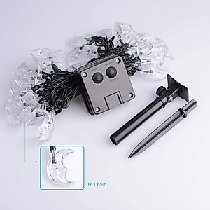 UCTEK Solar String Lights, 20ft 30LED Moon LED String Lights, Ramadan Moon Lights Waterproof Fairy Garden Decorative Outdoor Lighting for Patio, Home, Party, Yard, Fence, Wedding and Holiday Blue