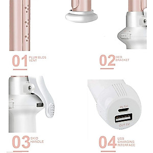 Mini Cordless Curling Iron, 30W, 2 in 1 USB Rechargeable Ceramic Hair Curling Wand Travel Hair Straightener Curler for Hair Styling, Wet and Dry Use