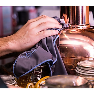 Trendy Bartender Toast to Perfection Microfiber Glass Polishing Lint-Free Cloth for Spotless Shine and a Residue-Free Finish - Pack of 2-25x20 inch - Grey