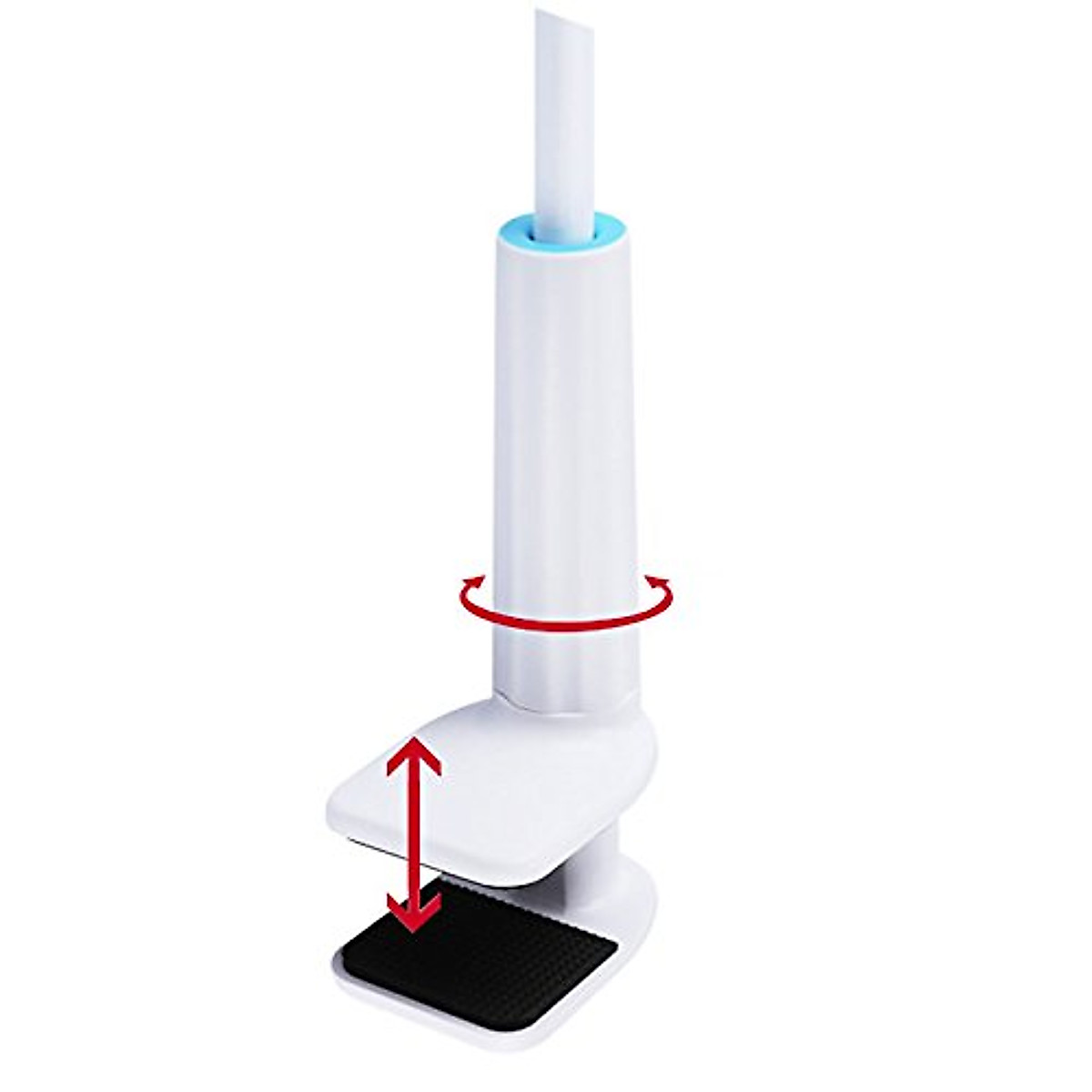 Gooseneck Cell Phone Holder Tablet Stand Holder Gooseneck Tablet Mount Clamp with Grip for Bed Desk Table Flexible Long Arm Lazy Bracket Clip for 3.5 to 7.9 inches Device 360 Degree Rotating (White)